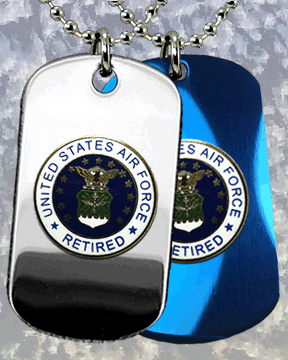 USAF Stainless Steel Retired Dog Tag