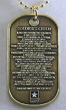Army Soldier Creed Dog Tag